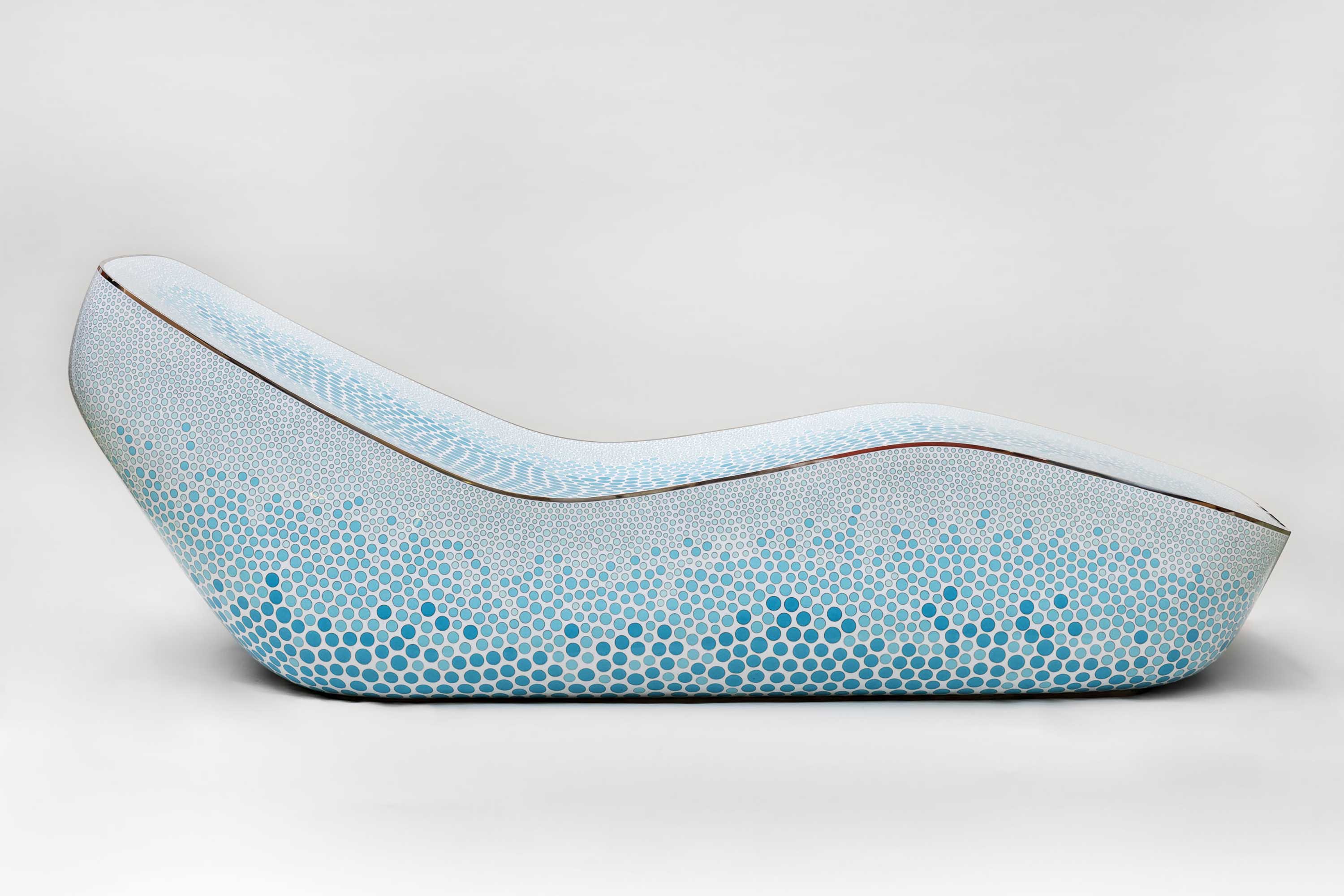 White & Blue Cloisonné Lounge | Athens Exhibition | Marc Newson Ltd